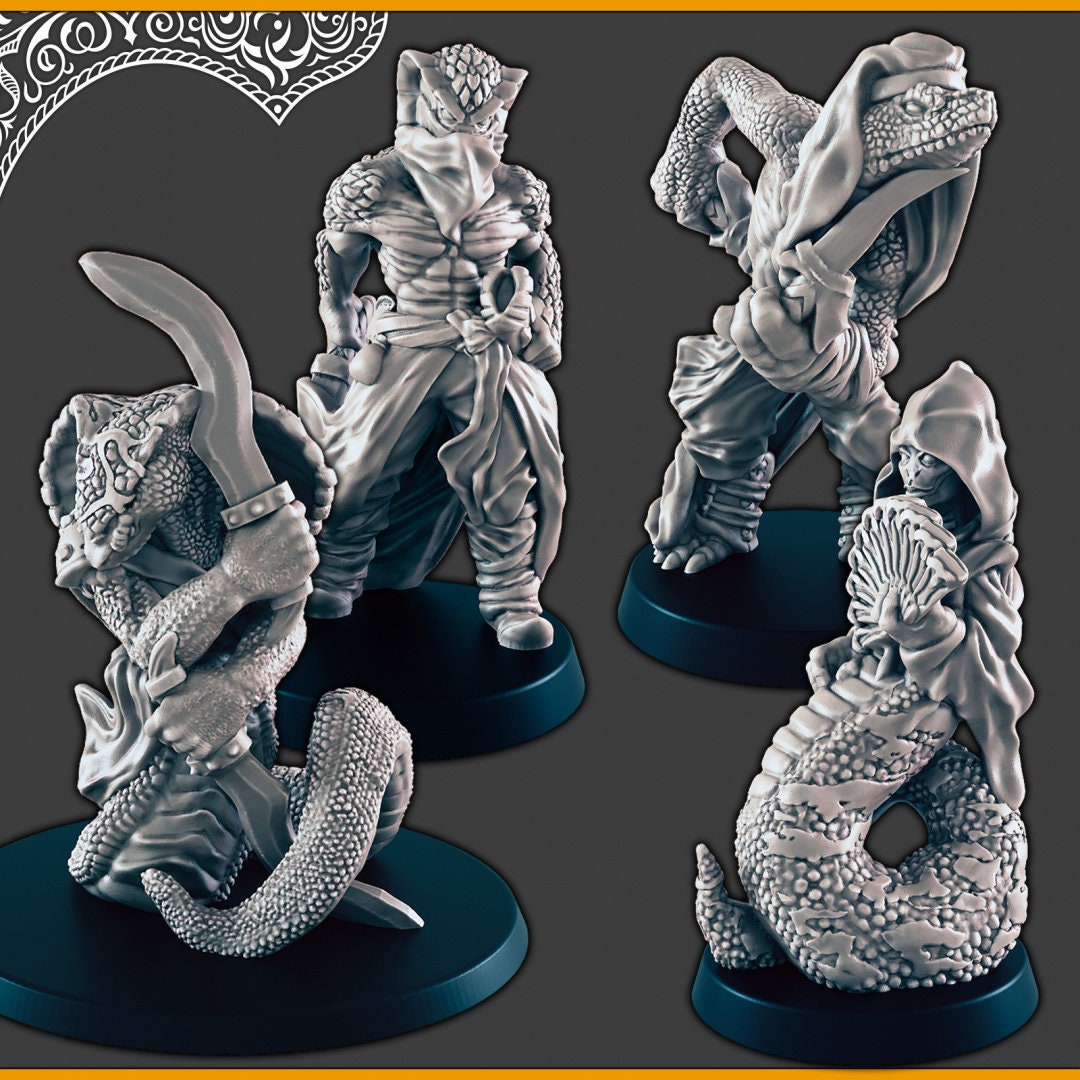 Snakefolk - DND Mini, EC3D Scorching Sands, Desert Miniatures ...