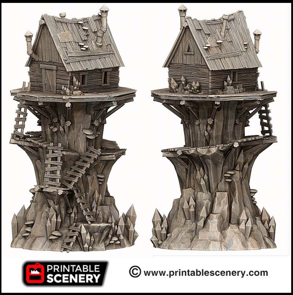 Shanty Tower - Printable Scenery | Dnd | Goblin Grotto | Swamp ...