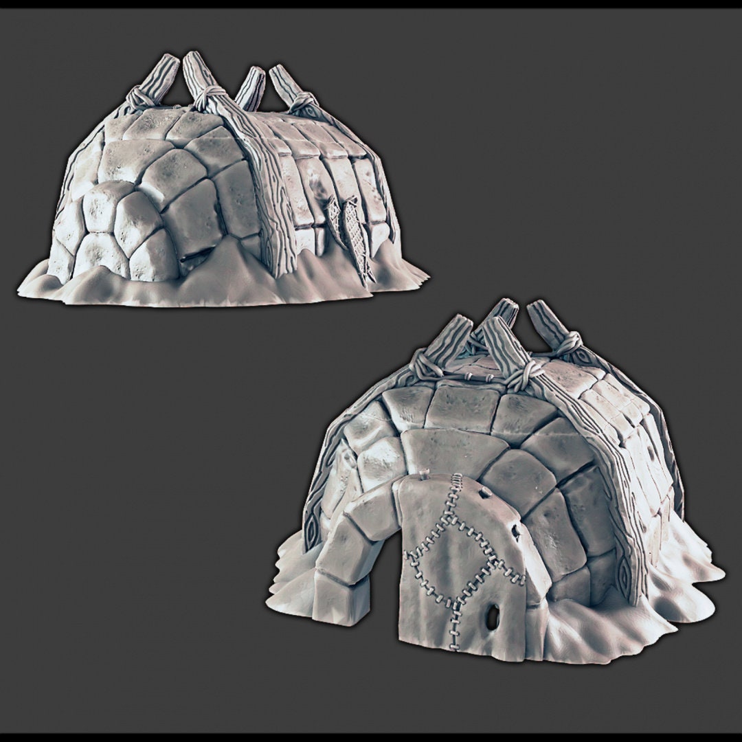 Hunter Igloo - DND & Wargaming Terrain - EC3D Wilds of Wintertide, Fantasy, Snow, Arctic, Cold ...