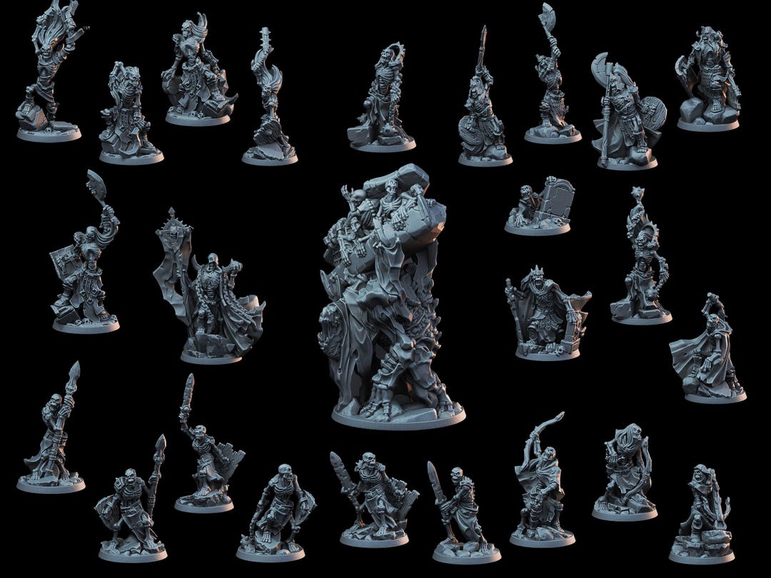 25 Dnd Minis Skeleton Army Set - by Arbiter Minitatures - Undead ...