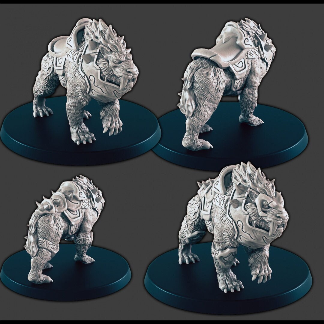 Armored Sabertooth / Battlecats - DND Mini - EC3D Wintertide, Winter ...