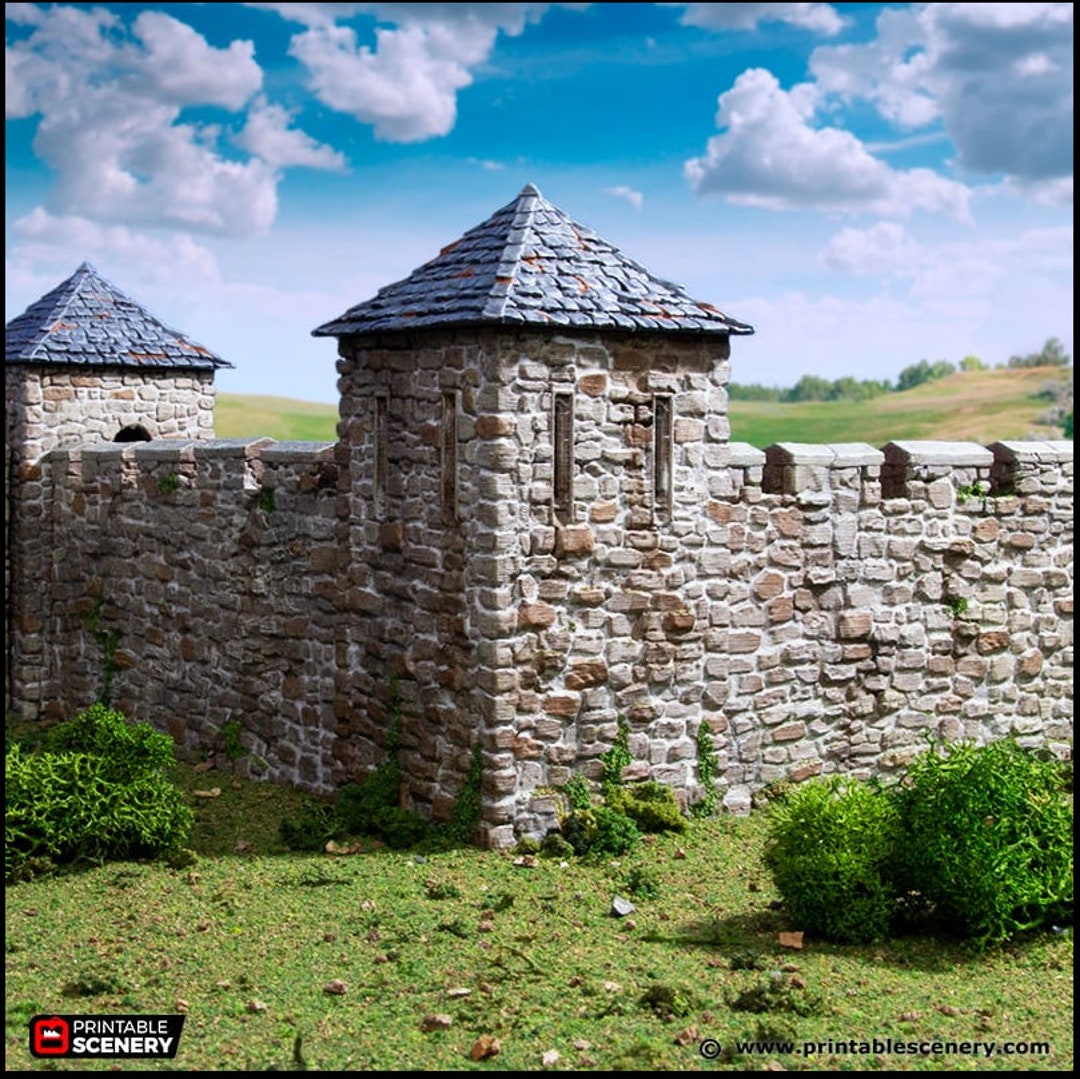 Norman Fort Walls - Corner Towers - King and Country, Dnd, Pathfinder ...