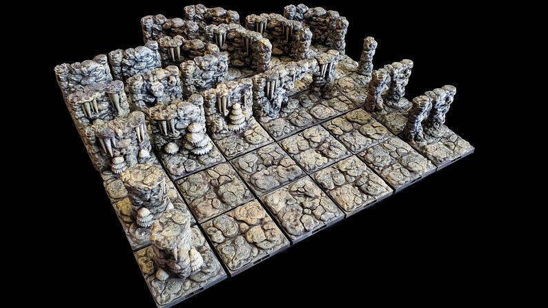 Magnetic Dungeon Tiles Starter Set Cave Theme Hand Painted - Etsy