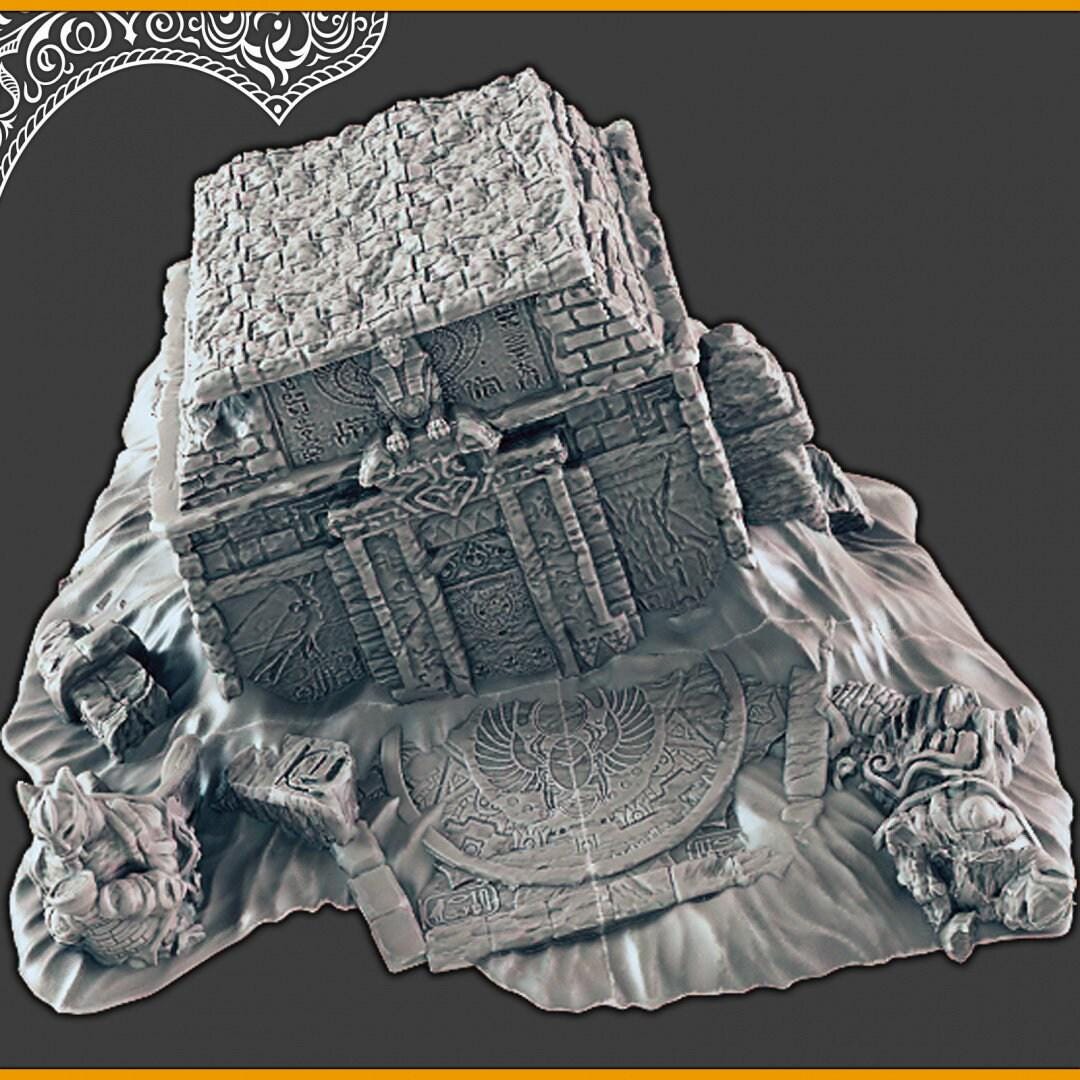 Sinking Tomb - DND Terrain, EC3D Scorching Sands, Desert Miniatures ...