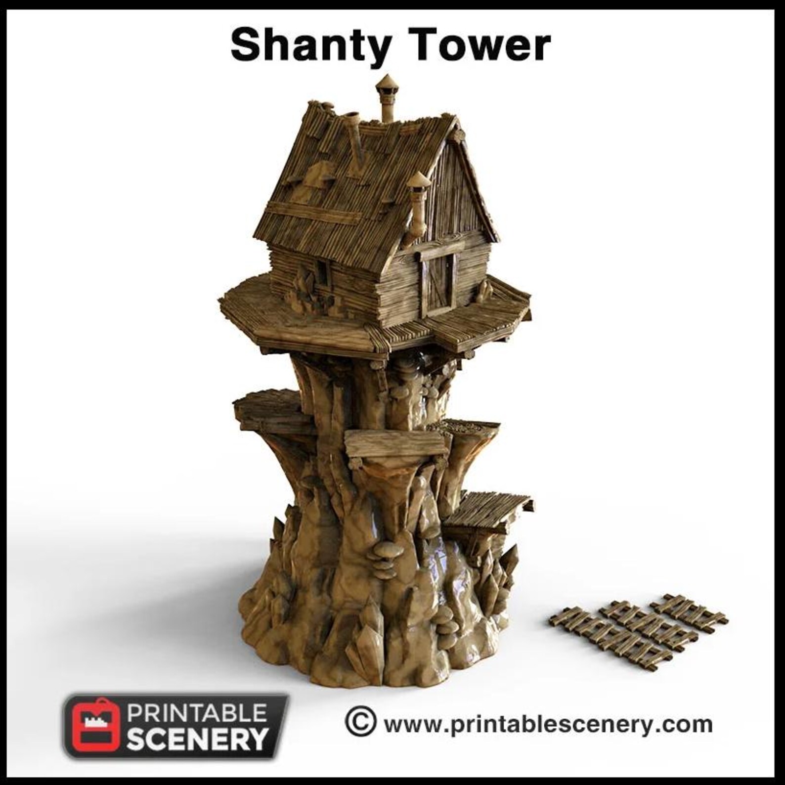 Shanty Tower - Printable Scenery | Dnd | Goblin Grotto | Swamp ...