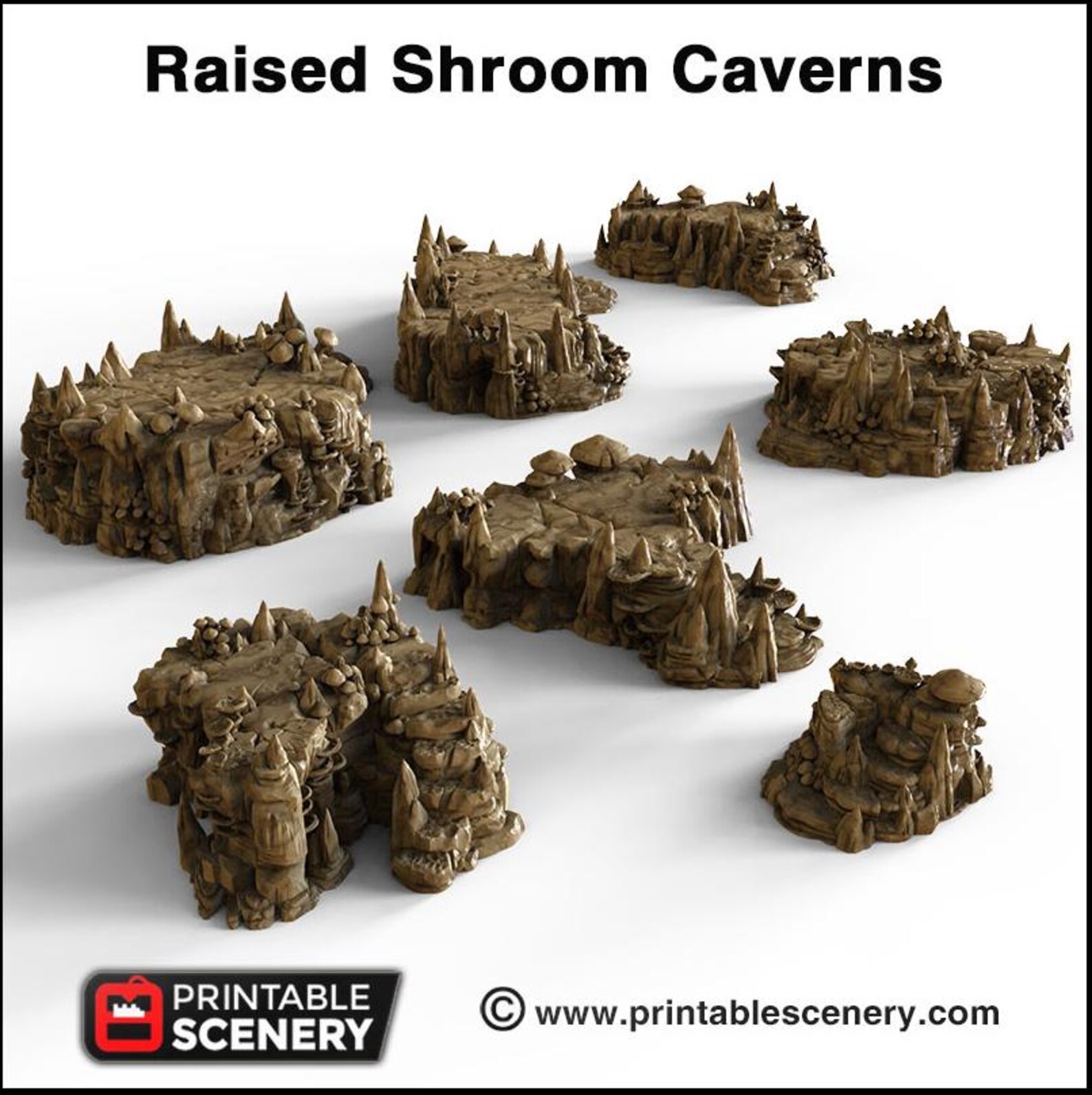 Raised Mushroom Caverns Printable Scenery Dnd Cave Dungeon Scene ...