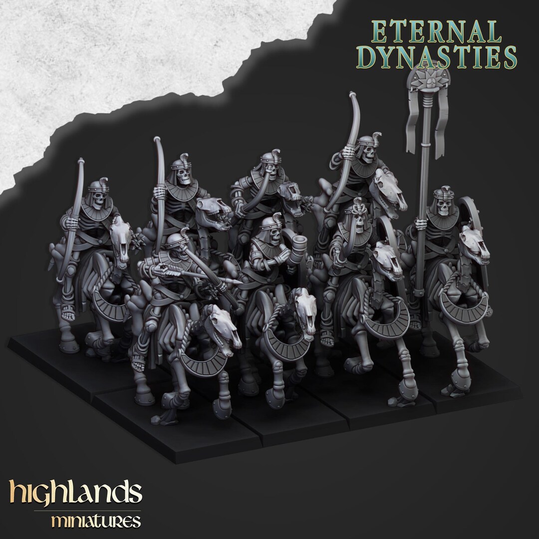 Ancient Skeletal Cavalry With Bows - Highlands Miniatures | Undead ...