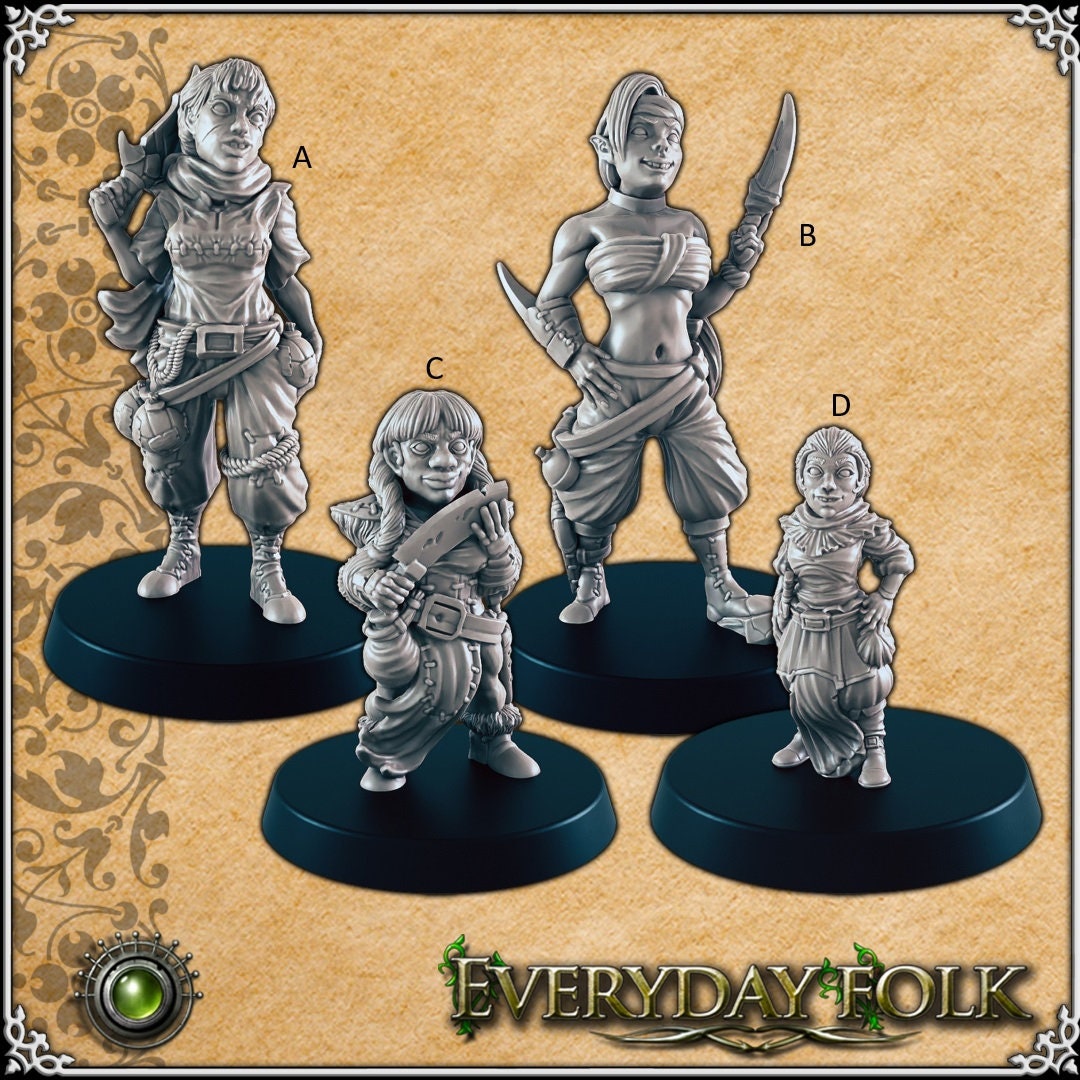 Kiss of Death Assassins Mini Set for Dnd - EC3D | Elf | Dwarf | Human ...