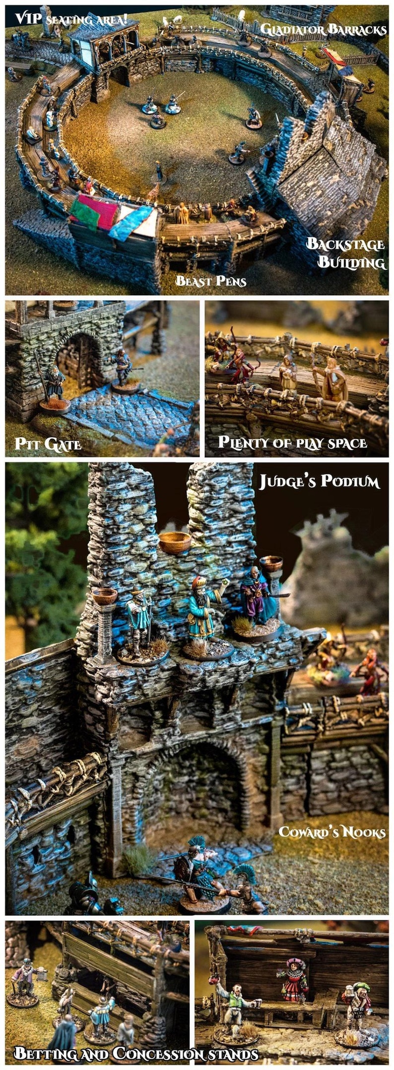 The Fighting Pits Miniature Building Set - Dnd, Wargaming, Model Train ...
