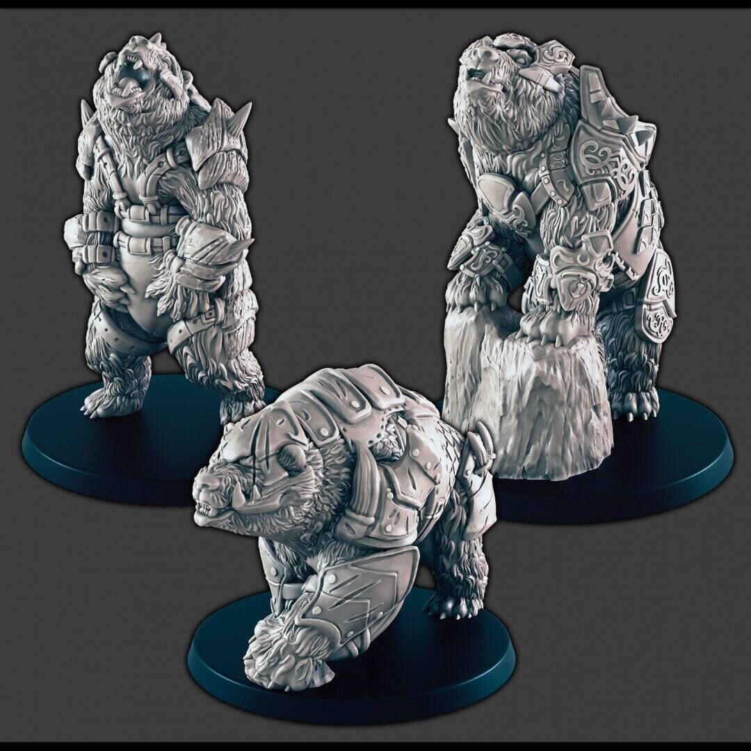 Armored Bear - DND Mini - EC3D Wintertide, Winter Miniature | Animal ...