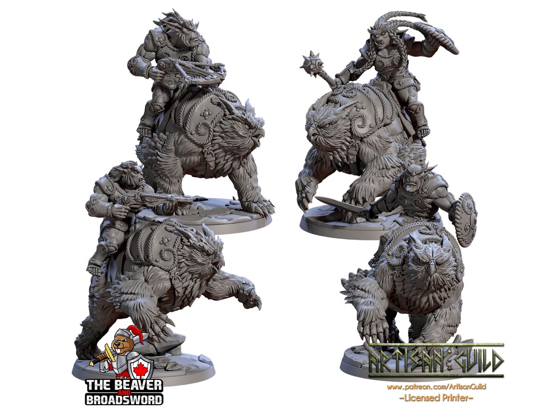 Greatgoblin Owlbear Cavalry Mini Set Artisan Guild, Dnd Male Fighter ...
