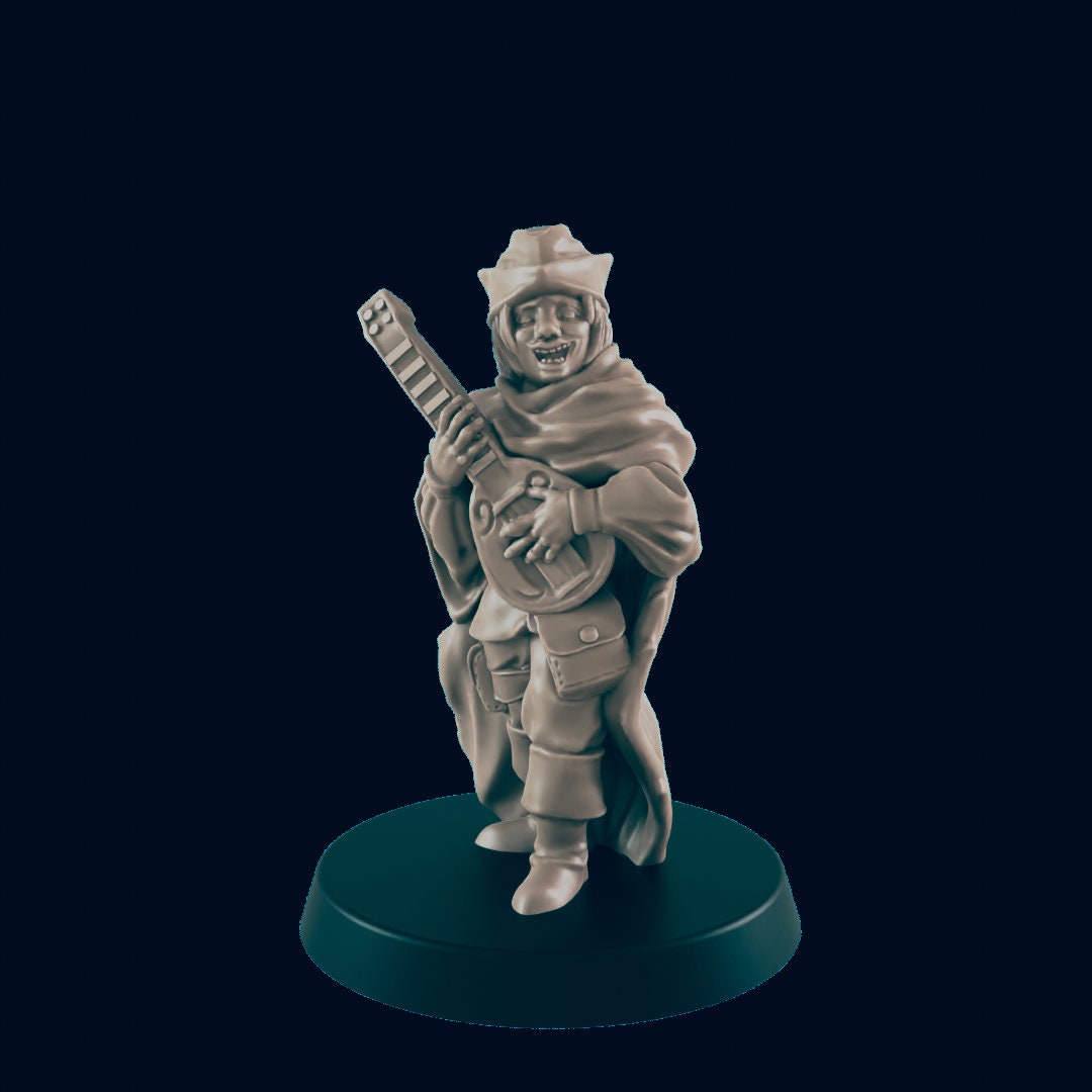 Human Male Bard - EC3D | Dnd | Villager Minis | Musician | PC/NPC ...