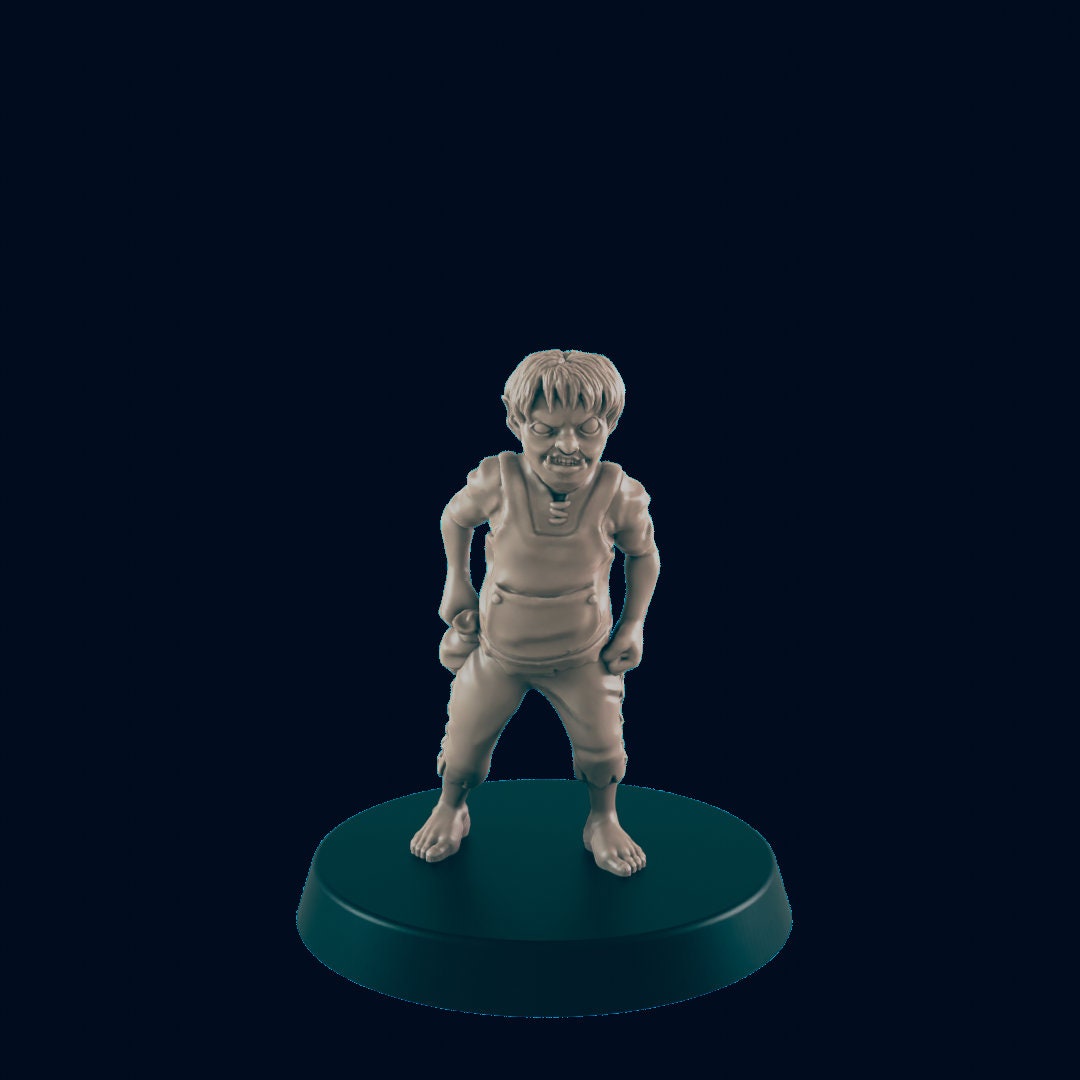 Half Orc Kid Bully - EC3D | Dnd | Orc | Villager Minis | Child | 32mm ...