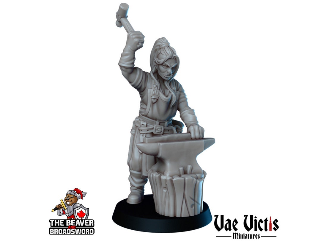 Female Orc Blacksmith Dnd Mini - Vae Victis | Merchant | Smith ...