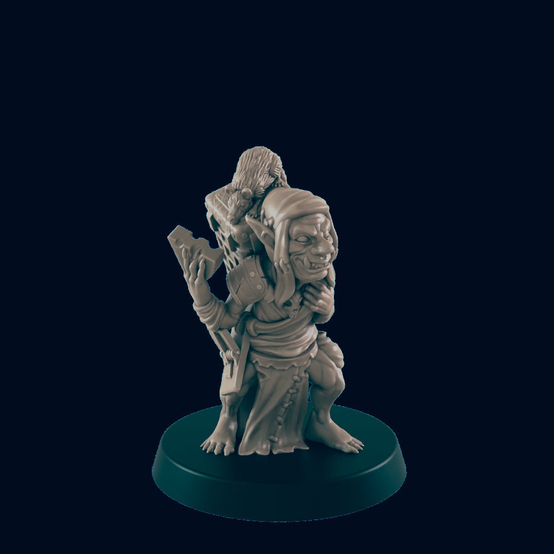 Goblin Rat Catcher EC3D Dnd Male Monster Villager Peasant 32mm ...