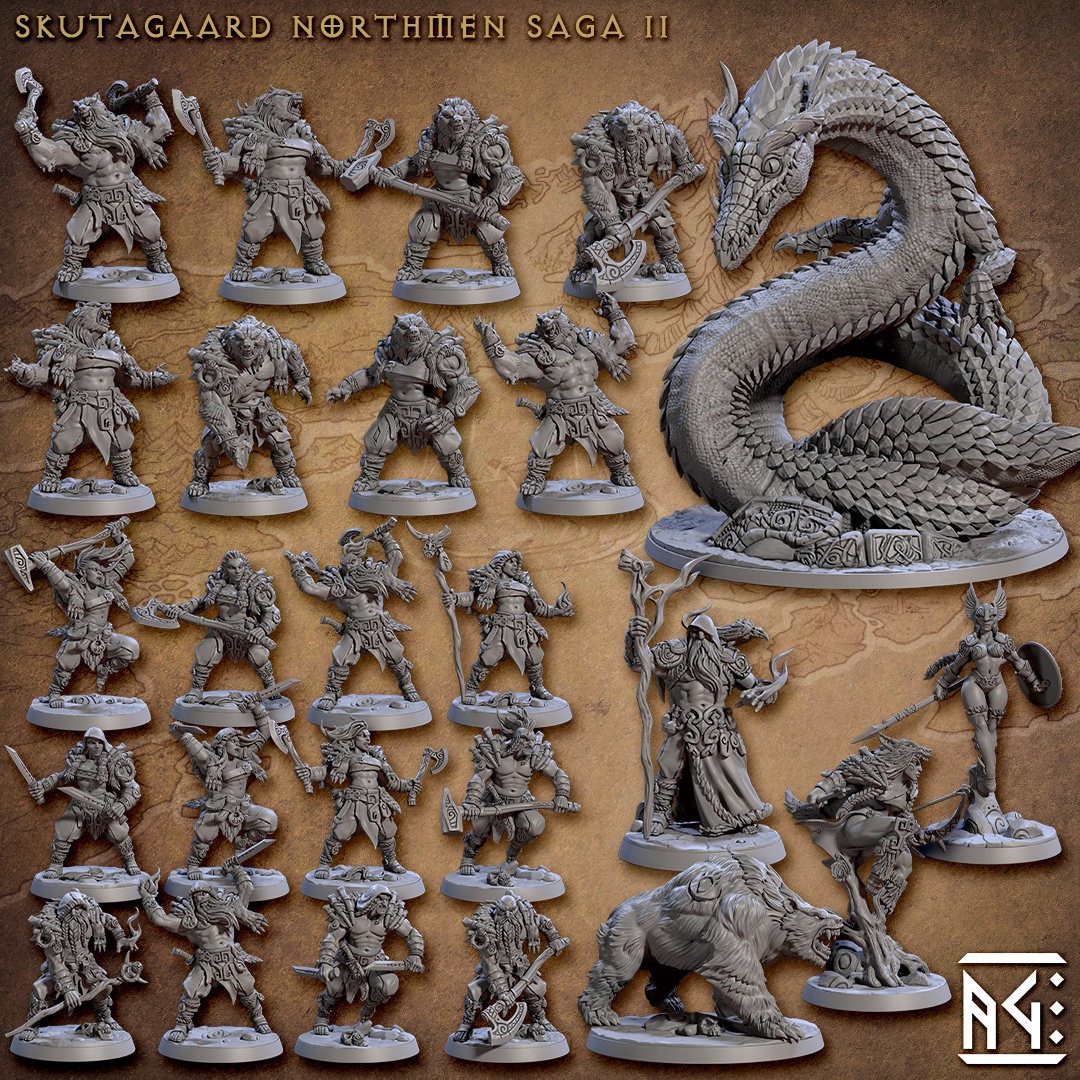 25 Viking Dnd Mini Set 2 - Artisan Guild | Male | Female | Norse ...