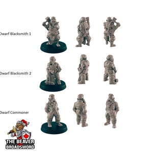 9 Dwarf Villager Miniature Pack - EC3D | Dnd | Child | Villager ...