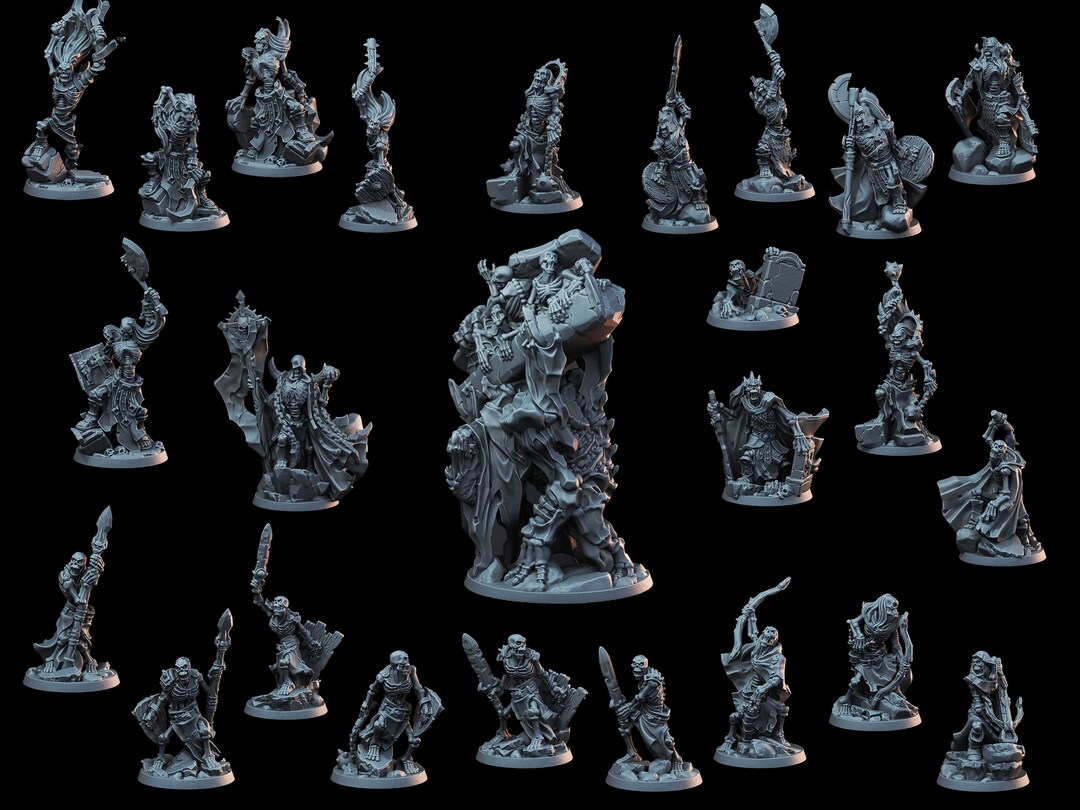 25 Dnd Minis Skeleton Army Set - by Arbiter Minitatures - Undead ...