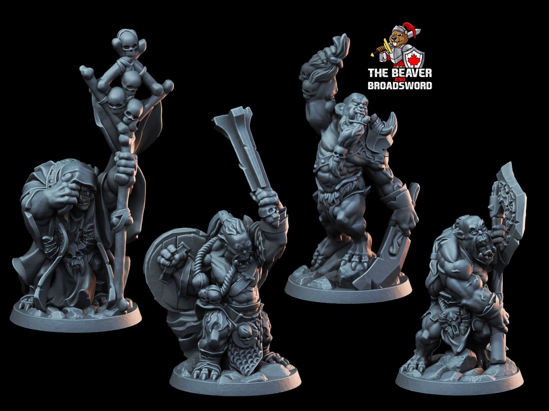 4 Orc Warriors Dnd Mini Set - Arbiter Minitatures - | Dnd | Goblinoid ...