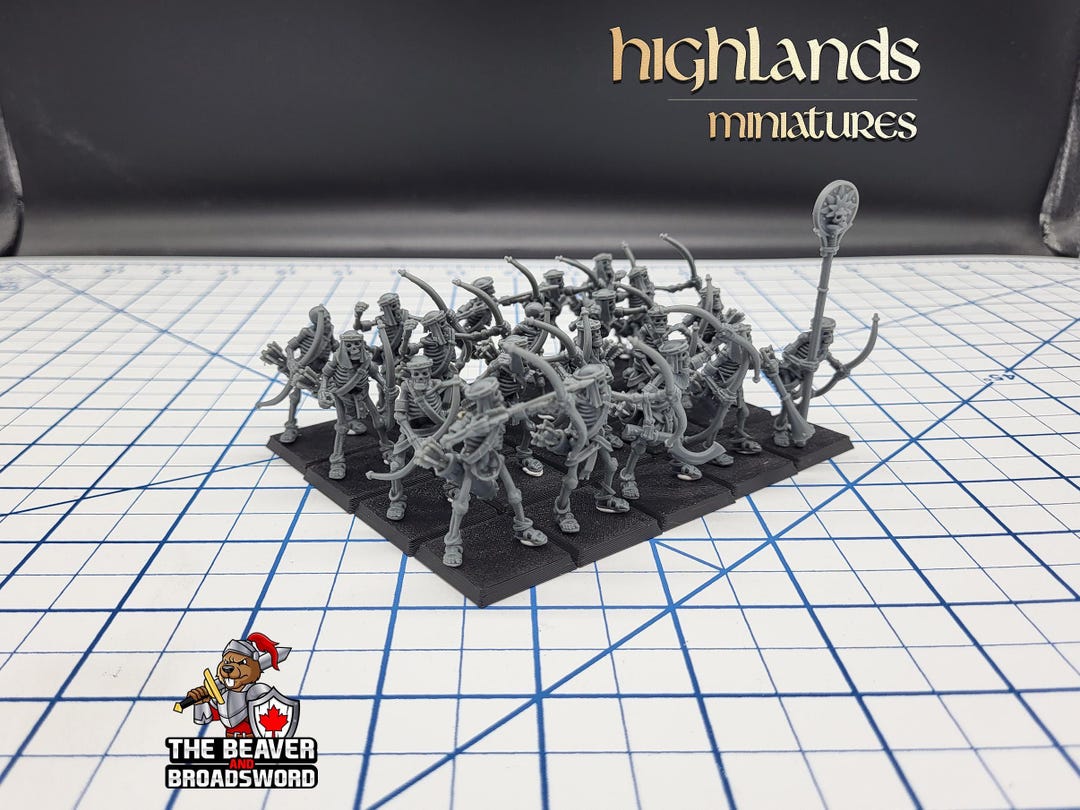 Ancient Skeletons With Bows - Highlands Miniatures | Undead | Skeleton ...