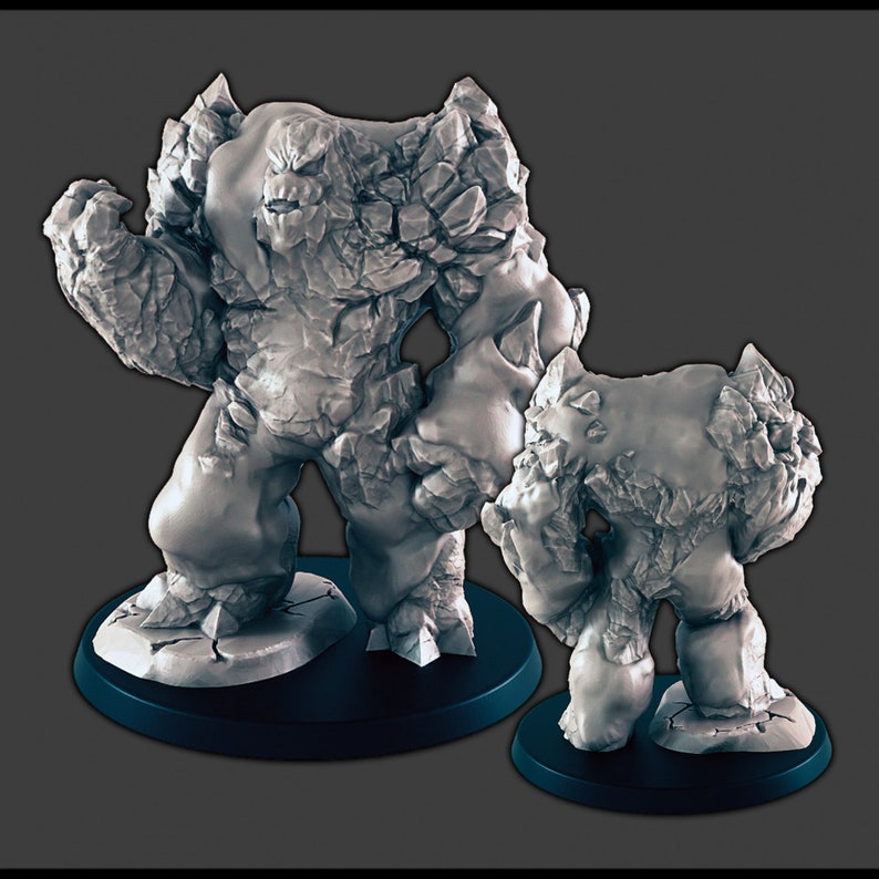 Ice / Snow Elemental DND Mini EC3D Wintertide, Winter Miniature Construct Golem Summon Snow ...
