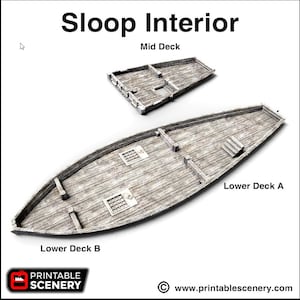 The Sloop - the Lost Ships, Dnd 5E, Pathfinder 2E 15mm, 28mm, 32mm ...