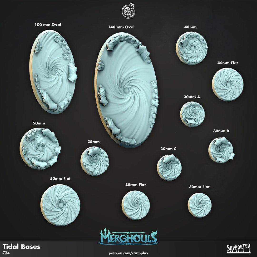 Merghoul Bases - Dnd and Wargaming Kitbash - Underwater Theme, Deep Sea ...