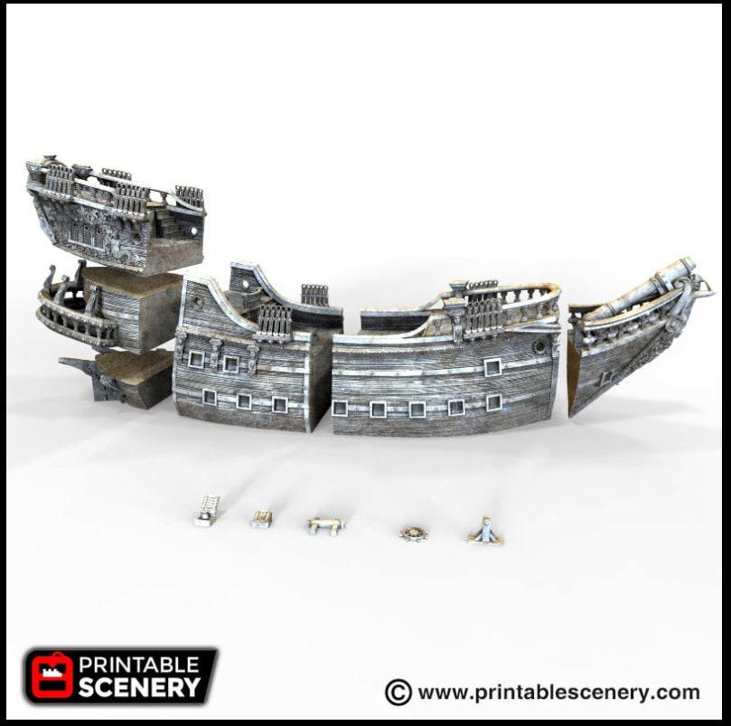 The Galleon - the Lost Ships, Dnd 5E, Pathfinder 2E 15mm 28mm 32mm ...