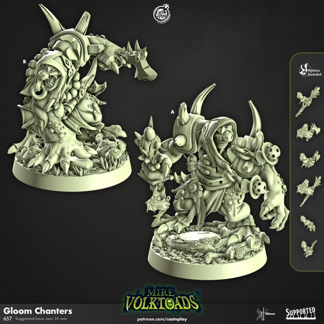 Gloom Chanters - Cast N Play Mire Volktoads | Dnd Miniature | Beastmen ...