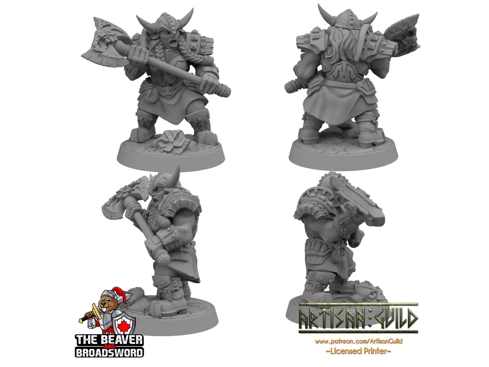 Female Dwarven Defender Dnd Mini With Axe Artisan Guild Fighter Barbarian Dwarf Cleric Paladin ...