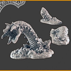 Sand Worm - DND Mini, EC3D Scorching Sands, Desert Miniatures | Wyrm ...
