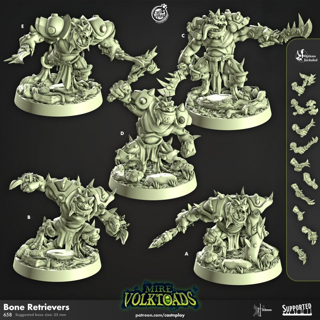 Bone Retrievers - Cast N Play Mire Volktoads | Dnd Miniature | Beastmen ...