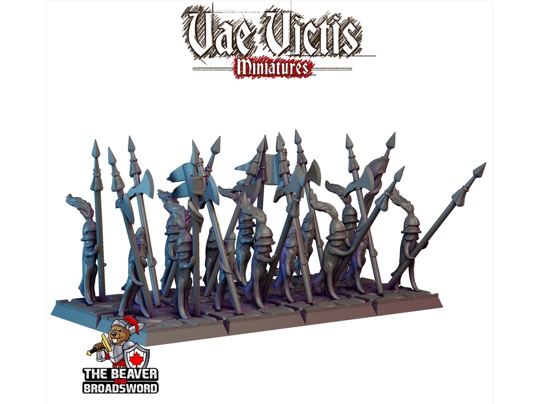 Pike Men Mini Set- Monster, Mutant - Dnd, Fantasy, Medieval, High ...