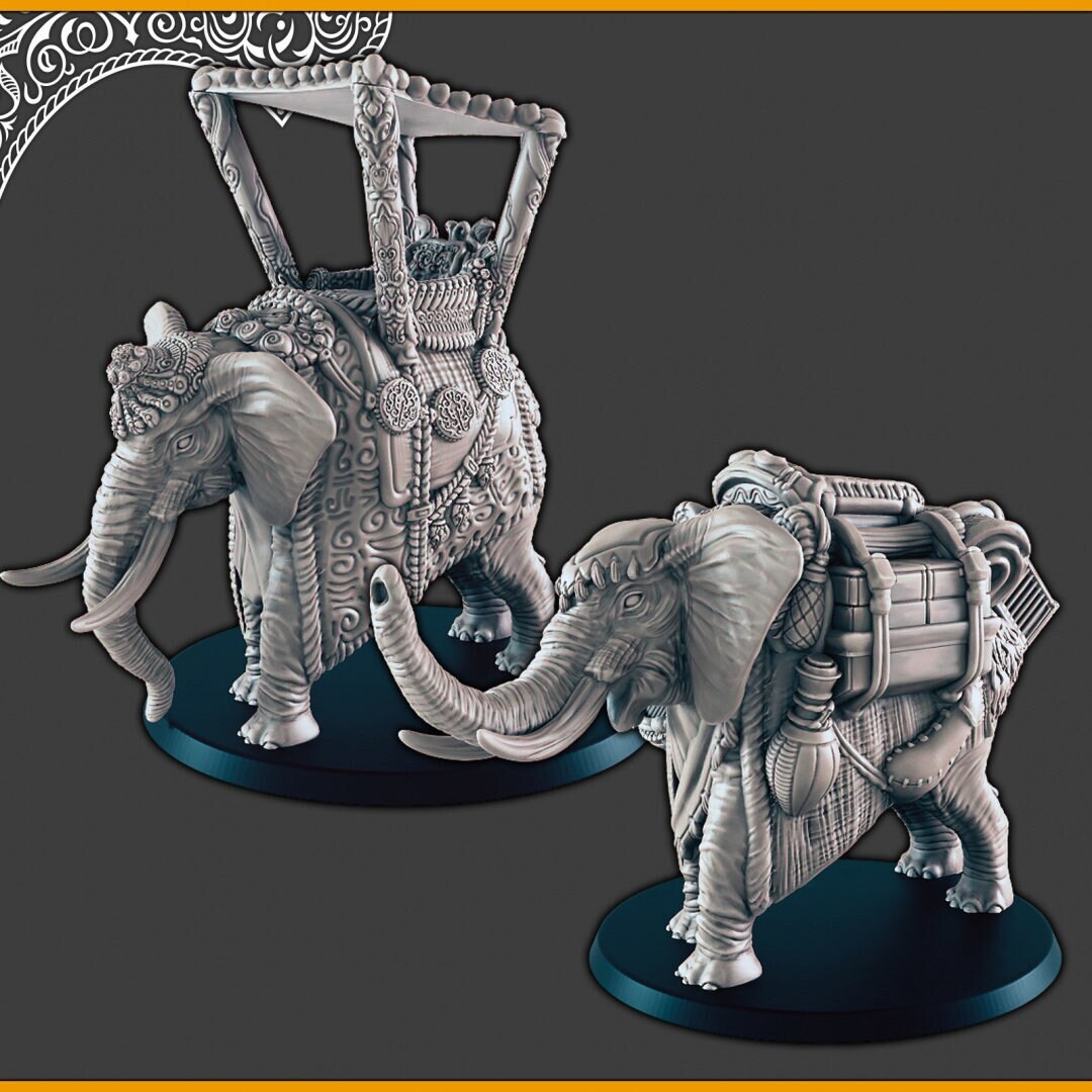 Desert/arabian Elephants + Howdah - DND Mini, EC3D Scorching Sands ...