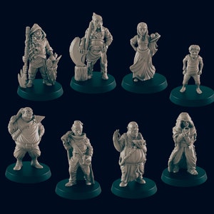 8 Half Orc Villager Miniature Pack EC3D Dnd Child Villager Bouncer Chef ...
