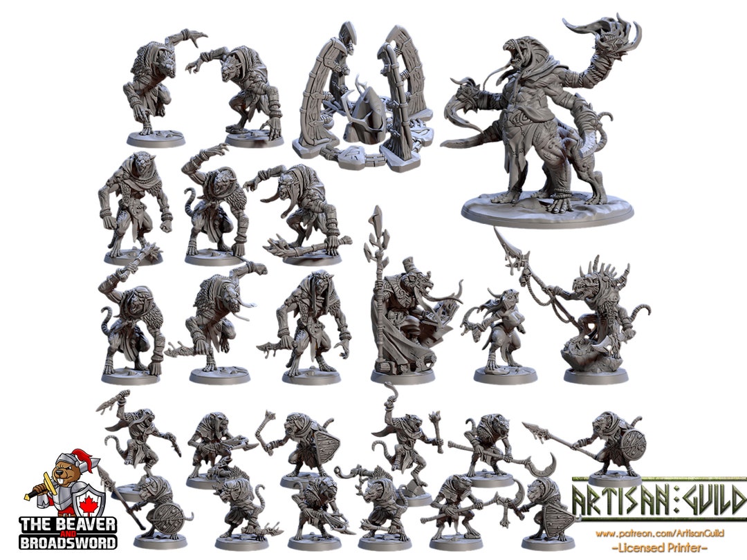 Sandfang Ratkin Complete 28/32mm Mini Set- Artisan Guild | Animal | Rat ...
