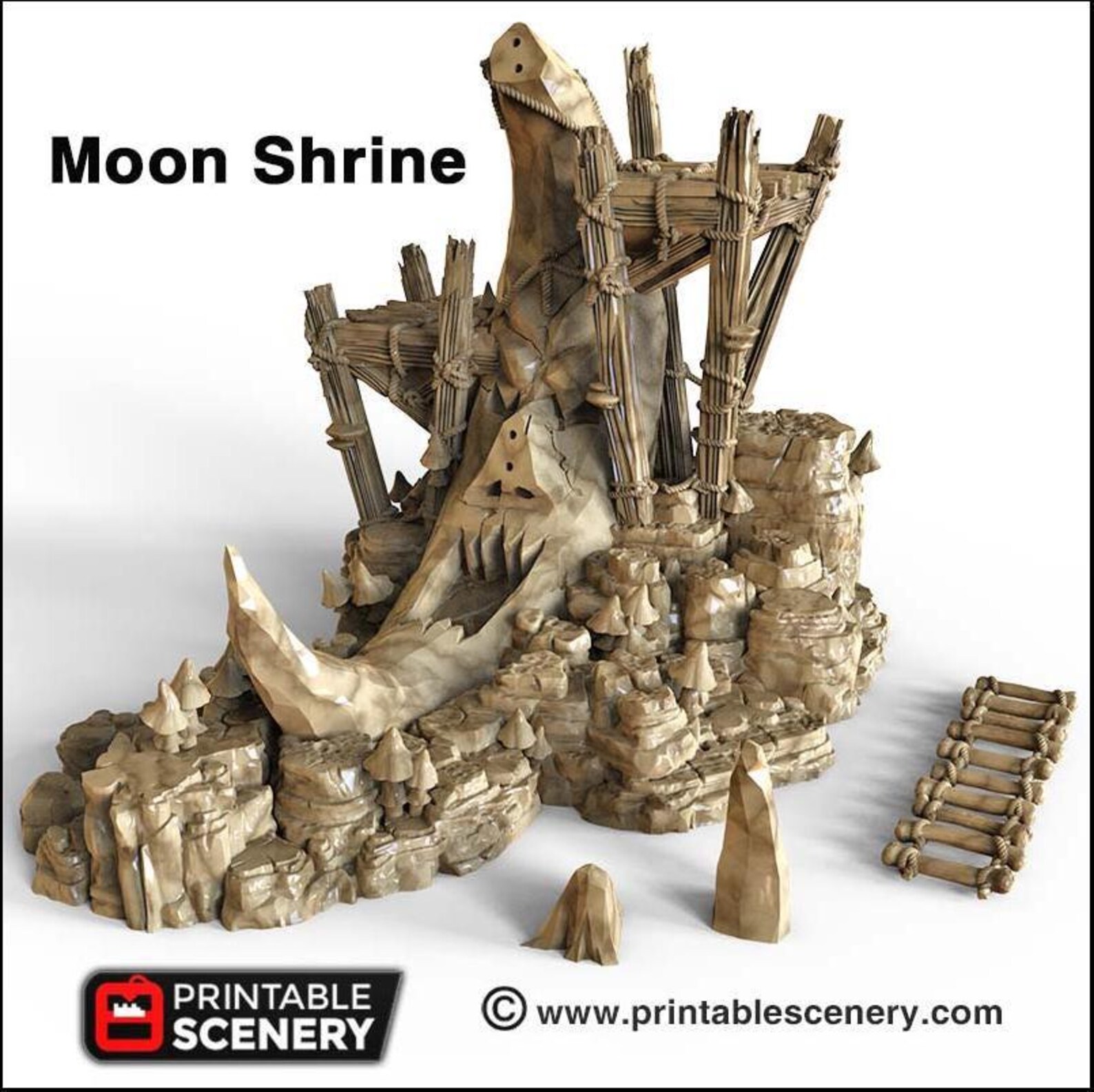 Moon Shrine - Printable Scenery | Dnd | Goblin Grotto | Cave | Dungeon ...