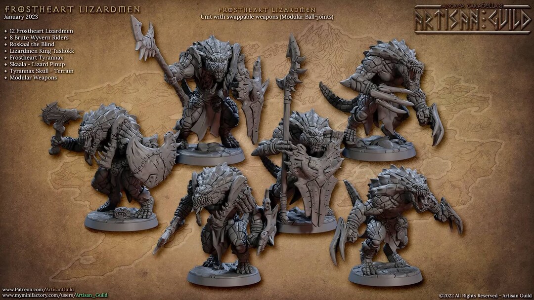 Frostheart Lizardmen - Artisan Guild | Dnd Miniature | Lizard | Monster ...