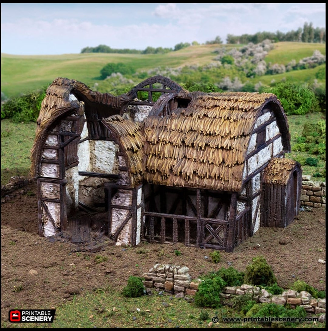 Ruined Country Stables - King and Country, Dnd, Pathfinder, 15mm, 28mm ...