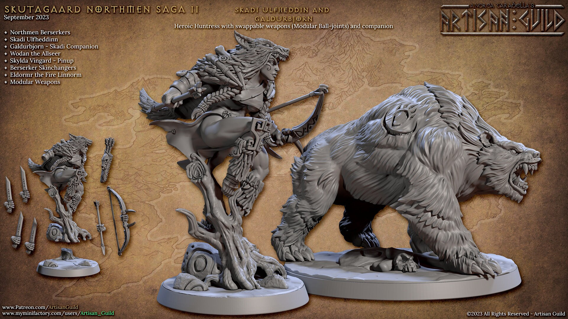 Viking Female Ranger Dnd Mini - Artisan Guild | Bear| Human | Female ...