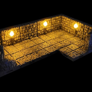 MAGNETIC LED Dungeon Torch Walls - Dungeon Theme | Painted Tabletop ...