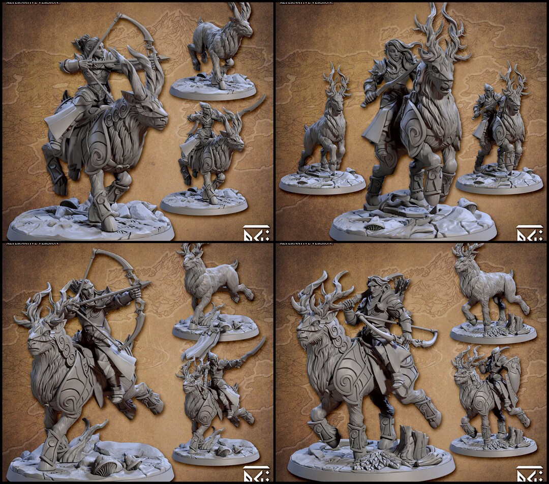 Elven Riders 28/32mm Mini Set - Artisan Guild | Alfar | Drow | Male ...