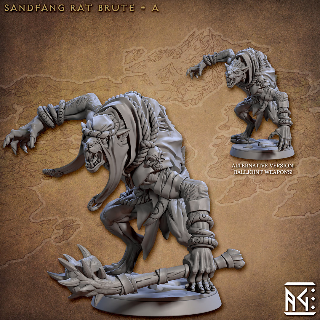 Sandfang Brutes 28/32mm Mini Set - Artisan Guild | Animal | Rat | Ogre ...