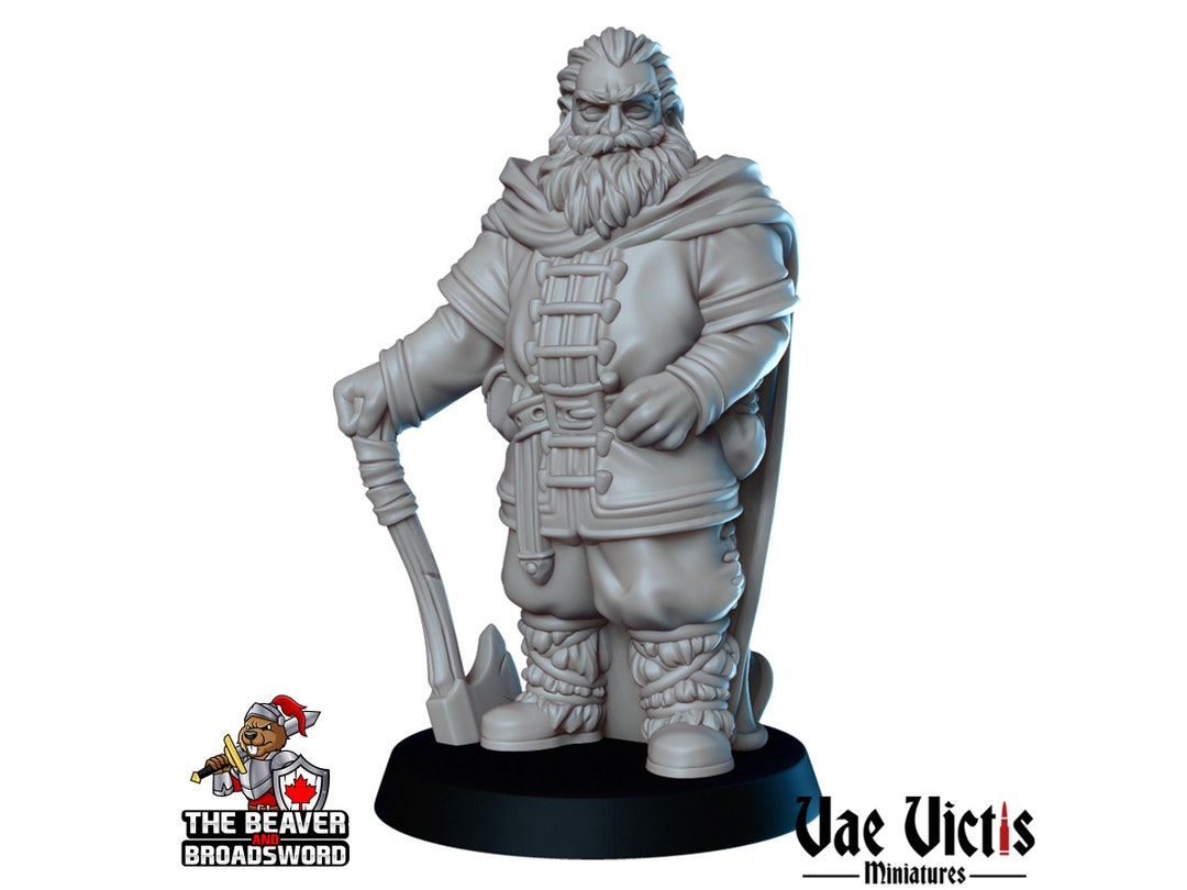 Old Winter Fighter Dnd Mini - Vae Victis | Barbarian | Warrior | Male ...