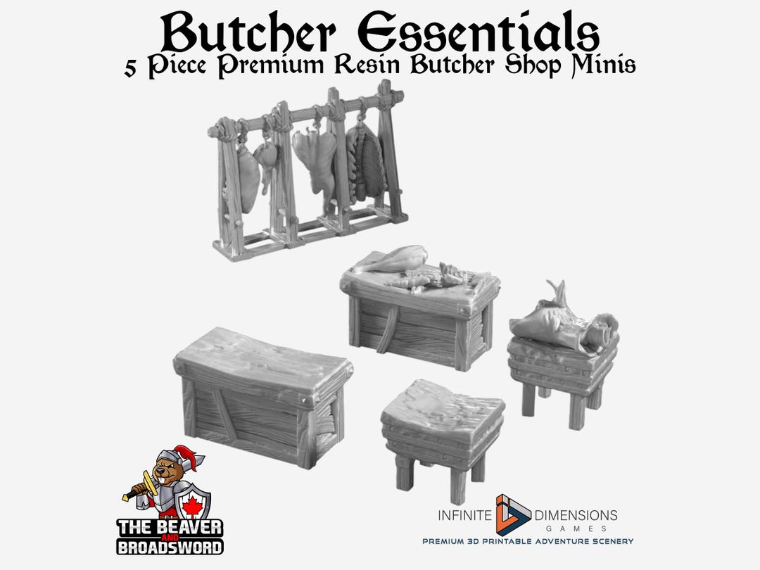 Butcher Shop Essnetials 5pc Miniature Scatter Set | Premium Resin ...