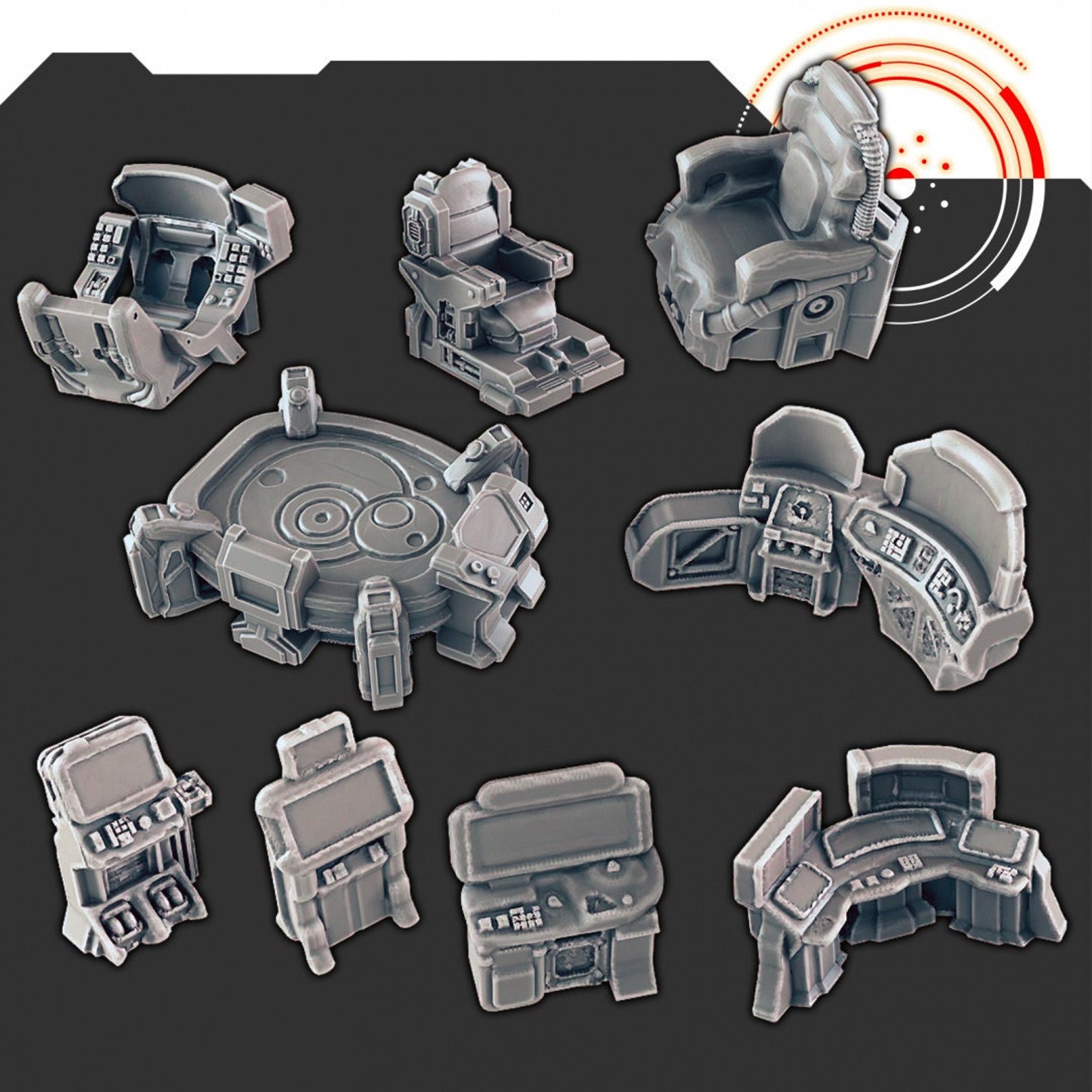 Starship Bridge and Terminals - EC3D Design, Infinity, Legion, Sci-fi ...