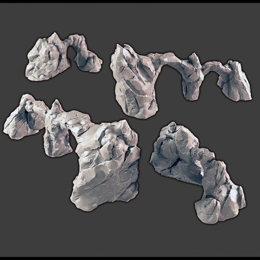 Rocky and Mountain Spines - DND & Wargaming Terrain - EC3D Wintertide ...