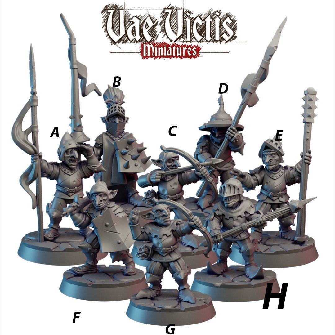Armed Goblin Guards Vae Victis Dnd Goblin Monster Melee Archer 32mm ...