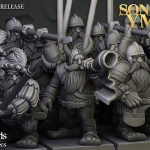 Dwarven Pikemen Set Highland Miniature Dnd Dwarf Melee Unit Fighter ...