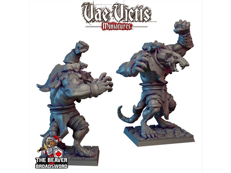 Giant Rat Warband Mini Set- Monster, Mutant, Wererat, Dnd, Fantasy ...